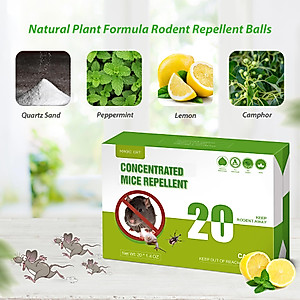 MAGIC CAT Rodent Repellent 20 Pack, Natural Peppermint Oil to Repel Mice & Rats for House Pet Family Safe, Rat Deterrent Mouse Stopper for Closet Garage Boat Car RV Truck Indoor Outdoor Rodent Control