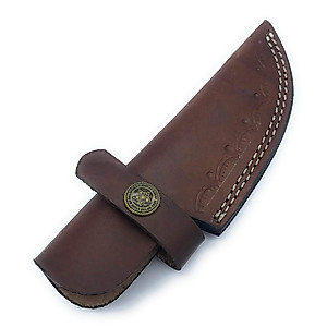 7" long custom handmade leather sheath for 4" cutting blade knife