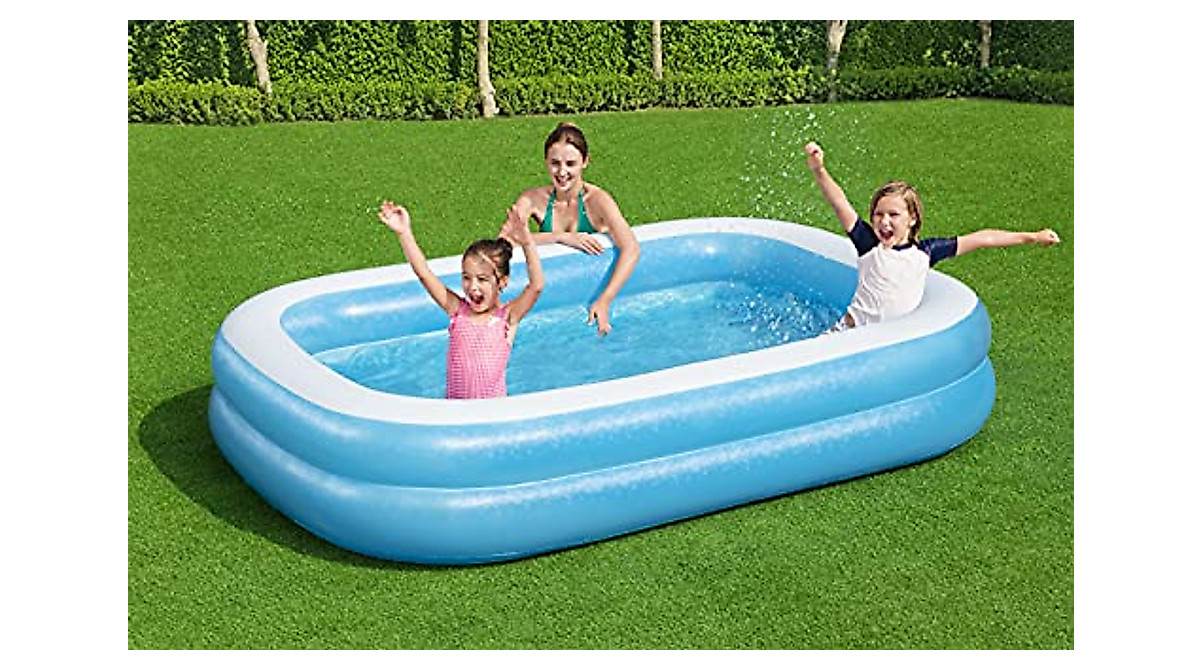 H2OGO! Blue Inflatable Family Pool - Easy Setup & Durable Fun