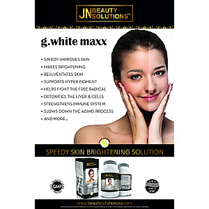 Skin BRIGHTENING Supplement G.White MAXX, Increase The Immune System, Boost Anti-Oxidants and Complexion Lightening Skincare with Glutathione, Vitamin C and European Bilberry Extract.
