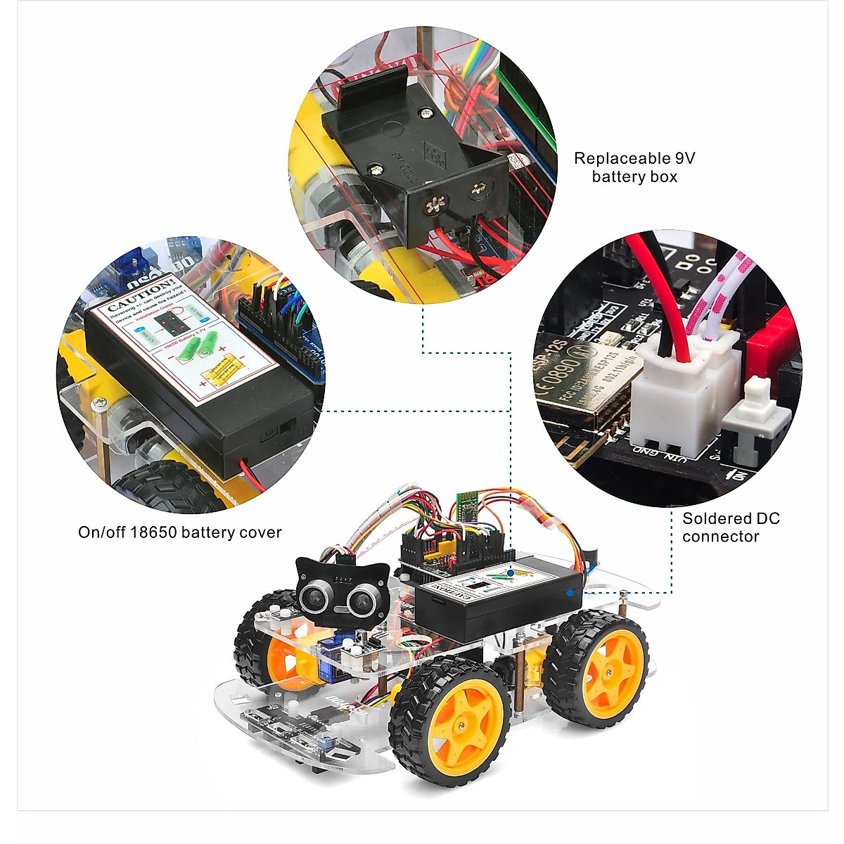 OSOYOO Robot Car Starter Kit for Arduino | STEM Remote Controlled App Educational Motorized Robotics for Building Programming Learning How to Code | IOT Mechanical DIY Coding for Kids Teens Adults
