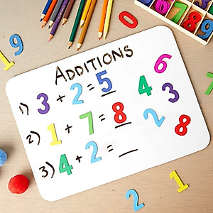 Wooden Numbers for Learning Games, Educational Tool (Rainbow Colors, 50 Pieces)