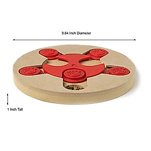 PetRageous 13006 Thinkrageous Interactive Advanced Level Puzzle Piece Dog Toy or Cat Toy Measures 9.84-Inch for Dogs and Cats or Kittens and Ages, Red