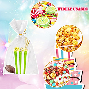 24 Pack Mini Popcorn Boxes,Candy Favor Treat Box with Clear Cellophane Bags,Paper Popcorn Buckets Containers for Birthday,Baby Shower,Party Favor