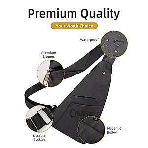 Cajmols Mens Sling Bag Anti-Theft Crossbody Bag Small Sling Bag for Mens Travel Sling Bag for Men Lightweight Hiking Casual Travel Daypacks (N-Dark Grey)
