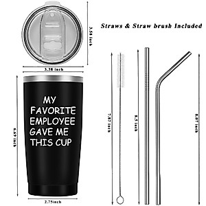 My Favorite Employee Gave Me This Cup Travel Tumbler, 20 Oz Insulated Stainless Steel Tumbler with Lid, Funny Bosses Day Birthday Gift for Men Boss Manager Director Supervisor Team Leader, Black