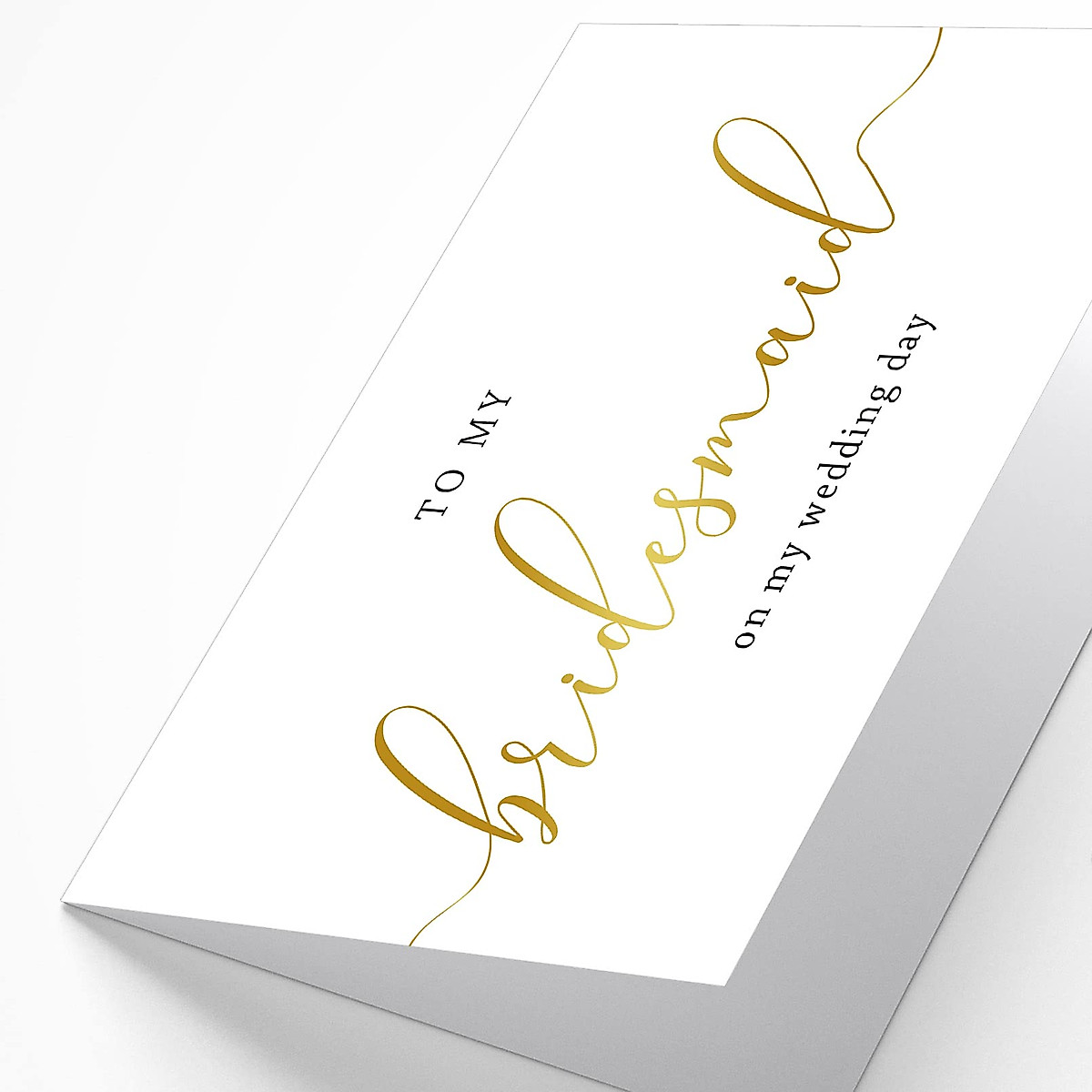 Spercy Wedding Bridesmaid Thank You Card, Blank Inside, 8" x 5.3"