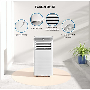 AOXUN 10000BTU Portable Air Conditioner and Heater Dehumidifier and Fan with Remote Control, 4-IN-1 Portable AC Unit For Room, Office, Dorm, Bedroom (Window Venting Kit Included)