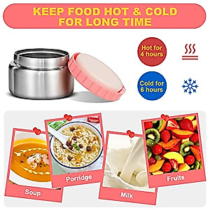 AOHEA 8oz Kids Thermos for Hot Food 304 Stainless Steel Insulated Food Jar for Cold Food