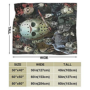 Blanket Anti Pilling Throw Fleece Flannel Jason-Voorhees Lightweight Super Soft Cozy Bedspread Living Room Women Adults and Kids Gifts All Seasons for Bed Sofa 60"x50"