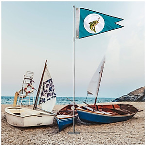 BannerBuzz Burgee Flag, Double Sided with Pole Pockets or Grommets on Left, 90 GSM Knitted Polyester Fabric, Full color UV printing, Boat Flag for Events (10' x 6')