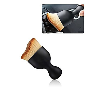 QODOLSI 1 PC Auto Interior Dust Brush, Car Detailing Brush Car Interior Cleaning Soft Brush Auto Accessories for Automotive Dashboard, Air Conditioner Vents, Computer, Scratch Free (Yellow)