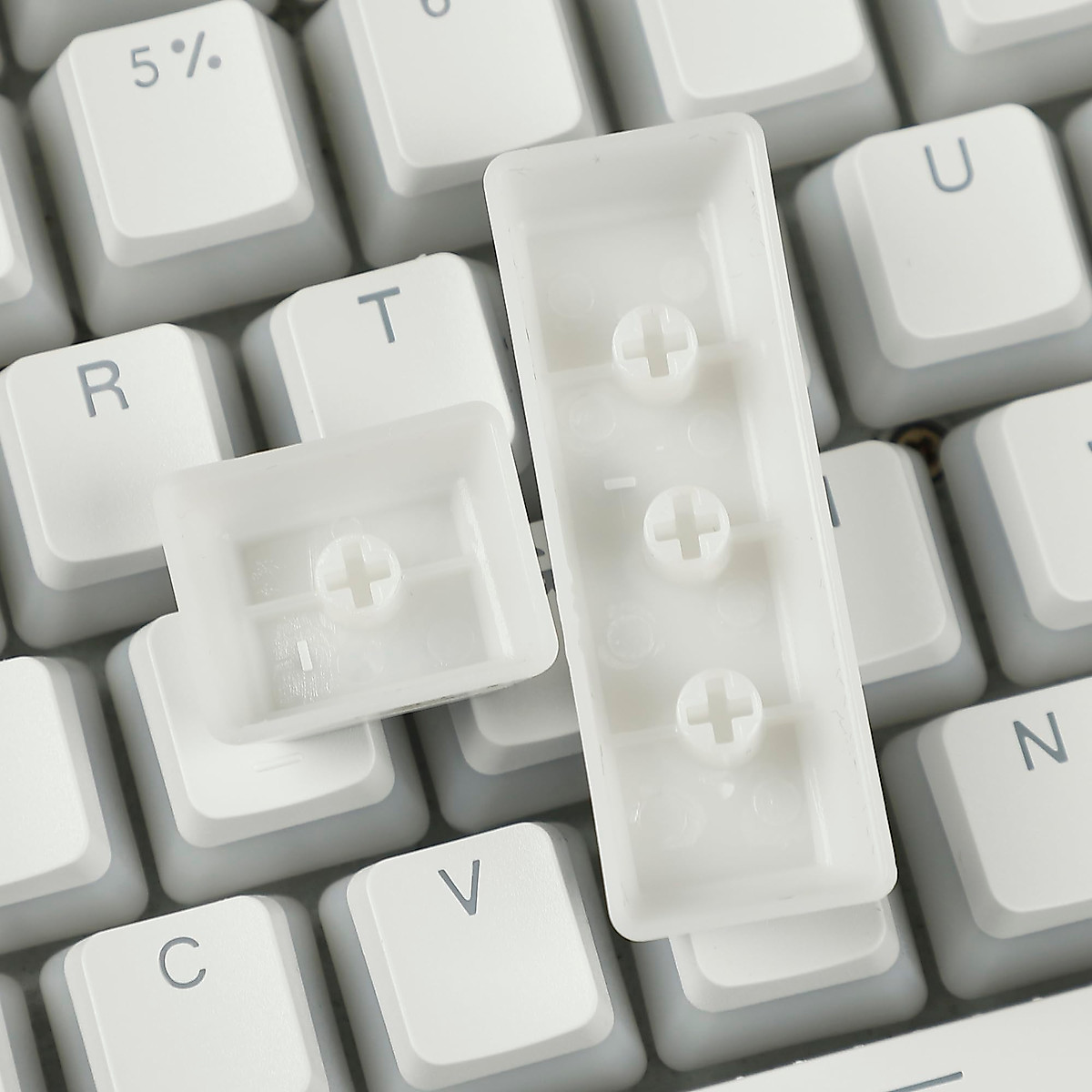 YMDK 128 ANSI ISO OEM Profile PBT Doubleshot Shine Through Pudding Keycaps White Sealed Legend for MX Mechanical Keyboard 61 68 87 104