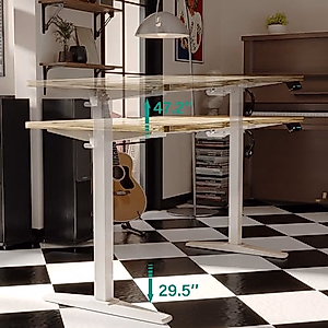 Monomi Height Adjustable Electric Standing Desk, 55 x 24 Inches Stand up Desk, Sit Stand Home Office Computer Desk, Maple
