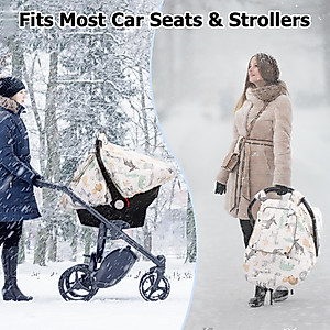 Car Seat Cover Baby, Muslin Baby Car Seat Cover, 3 in 1 Carseat Sover, Carseat Cover for Baby Easy to Get in & Out