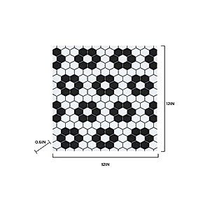 FloorPops FP3931 Biscotto Peel & Stick Floor Tiles, Black