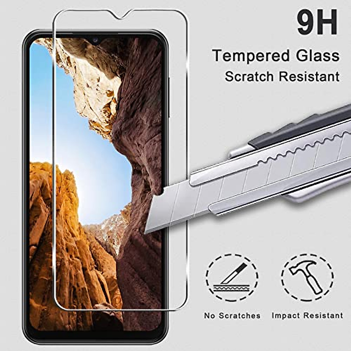 [3+3 Pack]Galaxy A23 5G Screen Protector with Camera Lens Protector, HD Tempered Glass Film, 9H Hardness, Anti Scratch, Easy Installation, Bubble Free, Screen Protector for Samsung Galaxy A23 5G/4G