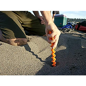 Orange Screw: The Ultimate Ground Anchor | LARGE 2 Pack Tent Stakes | Made in USA (Orange)