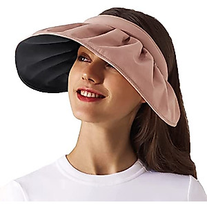 BENEUNDER UPF 50+ Sun Visor Hat - Wide Brim UV Protection for Tennis Golf Beach (Pink)