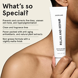 JAXON LANE RELAX AND REPAIR Anti Aging Face Moisturizer for Men | Anti Wrinkle Cream for Face, Night Cream, Eye Cream with Niacinamide (Vitamin B3), Hyaluronic Acid, Vitamin E & Ceramides For Skin