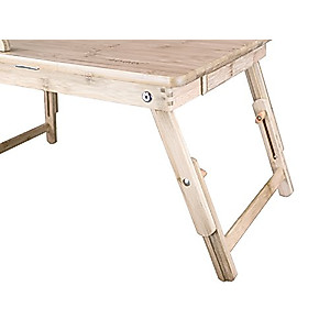 Aleratec Natural Bamboo Multi-Functional Adjustable Laptop Stand | Up to 15in | Ideal for Tablet/ Monitor/ Laptop Cooling Portable Table for Home Office