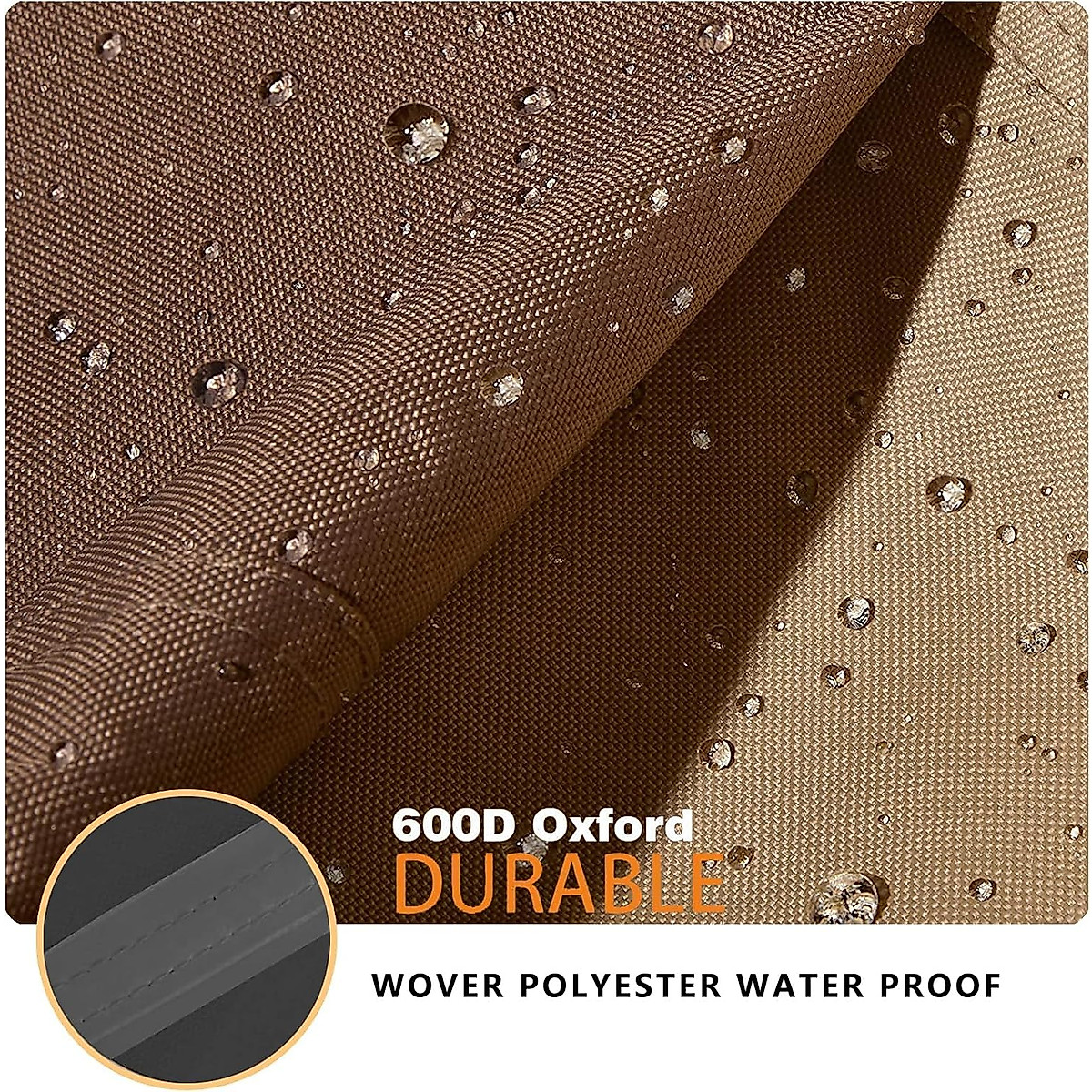 100% Waterproof Rocking Chair Covers,Freestyle Rocker Covers,Waterproof Heavy Duty Outdoor Camping Chair Covers,Anti-uv Patio Sofa Covers,Patio Furniture Covers 1Pack(White and Coffea, 26*27.1*34.3'')