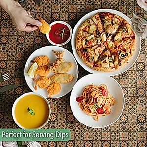 Brew To A Tea BTaT- Porcelain Dipping Bowls, 3 oz, Set of 12, Small Bowls, Soy Sauce Dish, Dip Bowls, Sauce Bowls, Mini Bowls, Condiment Bowls, Small Bowls for Dipping