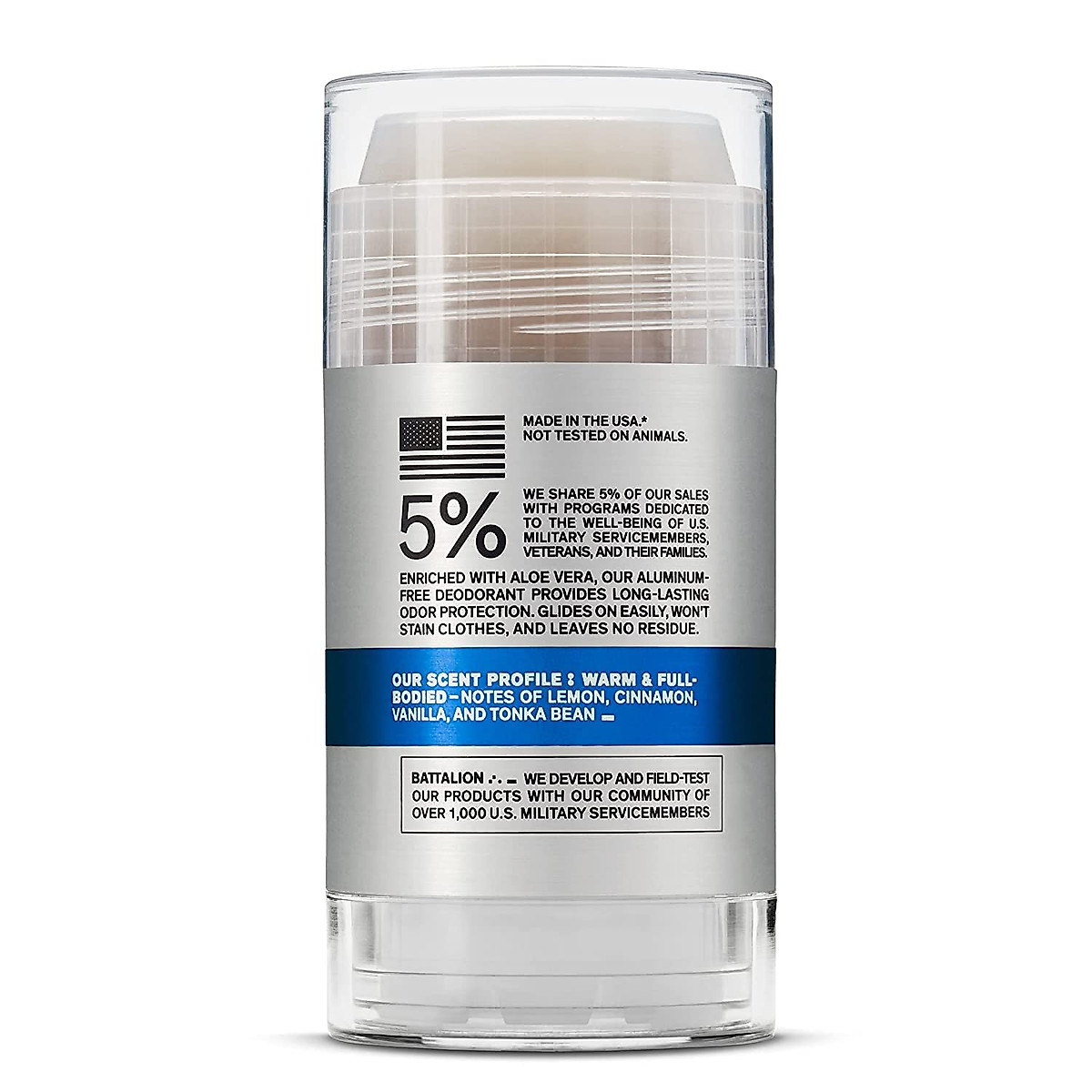 Aluminum-Free Natural Deodorant for Men by Bravo Sierra, 2-Pack - Long Lasting All-Day Odor and Sweat Protection - Tonka Bean & Lemon, 3.2 oz - Paraben-Free, Baking Soda Free, Vegan & Cruelty-Free