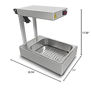 Free Standing French Fry Warmer Commercial Fries Dump Station Restaurant Heat Lamp for Food Warming Infrared(DH-313)