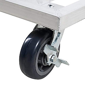 20 inch. x 36 inch. Mobile Aluminum Dunnage Rack - 1600 lb. Capacitys. Heavy Duty Shelving Organizer. Garage Organization Shelf Steel Metal Adjustable Shelves Multi Storage Rack with Wheels