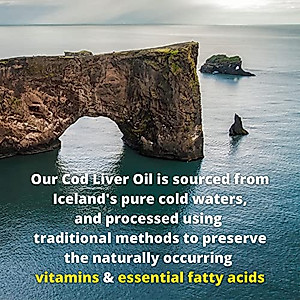 Garden of Life Olde World Icelandic Cod Liver Oil Liquid - Lemon Mint Flavor - 1,000mg Omega 3 Fish Oil, Fatty Acids, EPA, DHA, Vitamin D & A, CLO Fish Oil Supplements for Hearth Health, 47 Servings