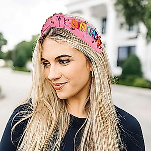 YAHPERN Birthday Headband for Women Beaded It’s My Birthday Knotted Headband Embellished Rhinestone Crystal Top Knot Headband Birthday Crown Hair Accessories Party Decorations Gifts