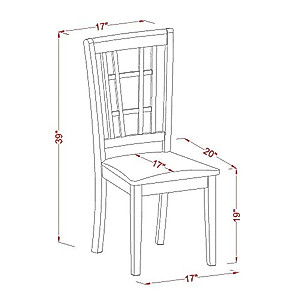 East West Furniture AMNI5-BCH-LC Antique 5 Piece Set for 4 Includes a Round Kitchen Table with Pedestal and 4 Faux Leather Dining Room Chairs, 36x36 Inch