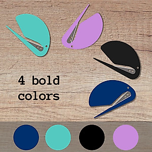 Letter Opener Plastic Razor Blade Paper Knife/Envelope Slitter Set in Sharp Black, 4 Pack