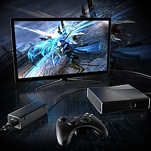 Oussirro Power Supply for Xbox 360 Slim with Power Cord, [2022 Enhanced Quieter Version] AC Adapter Power Brick Replacement Charger for Xbox 360 Slim Console