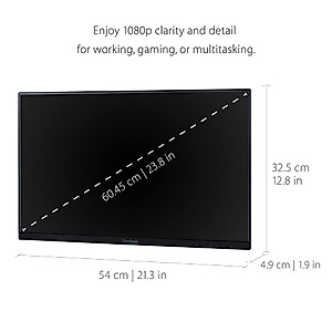 ViewSonic VA2456-MHD_H2 Frameless Dual Pack Head-Only 1080p IPS Monitors with HDMI DisplayPort and VGA for Home and Office (Renewed)