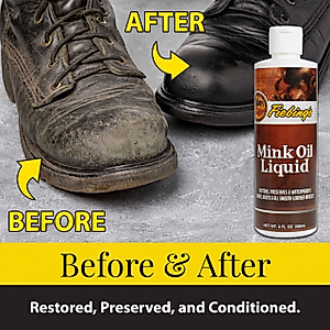 Fiebing's Mink Oil Liquid, 8 Oz. - Soften, Preserves and Waterproofs Leather