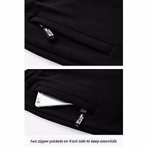 YSENTO Men's Cotton Casual 3/4 Jogger Running Capri Pants Below Knee Gym Workout Shorts Zipper Pockets Black 34