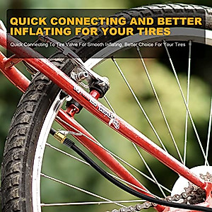 Brass Locking Tire Air Chuck, Tire Inflator Hose Adapter for Twist On Connection Convert to Lock On, No Air Leakage Air Compressor Pump Clip On Tire Chucks, Tire Nozzle with Tire Valve Thread