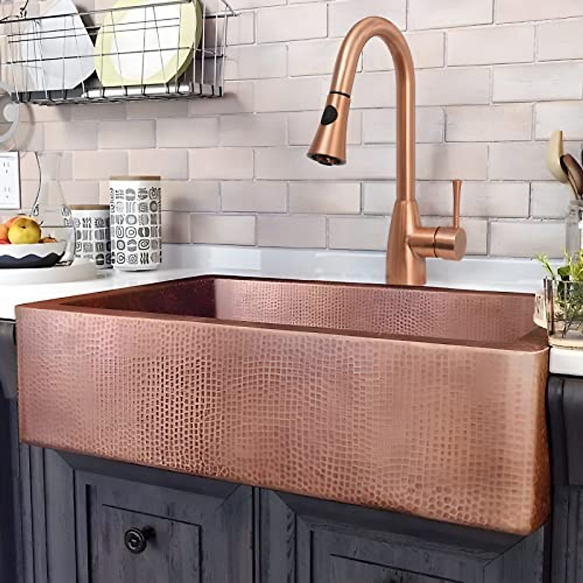 One-Handle Pull-Down Copper Kitchen Faucet - Five Years Warranty Akicon …