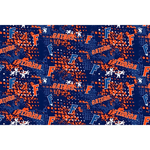 University of Florida Cotton Fabric by Sykel-Licensed Florida Gators Splatter Cotton Fabric