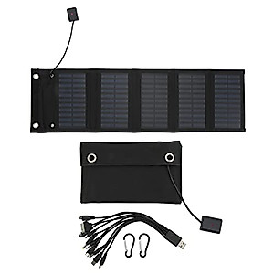 Folding Solar Panel, 25W Solar Panel Folding Pack IP65 Waterproof Anti Oxidation with USB Cable for Surveillance Cameras Laptops