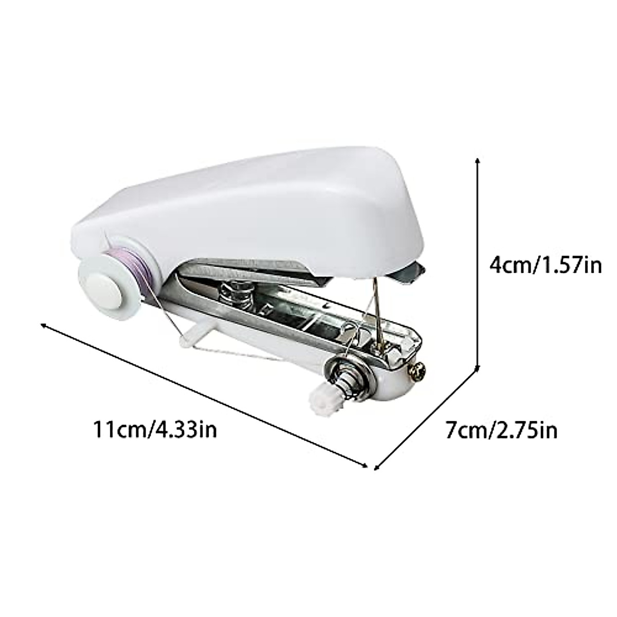 Handheld Sewing Machine, Hand Held Sewing Device Tool Mini Single Stitch Portable Cordless Sewing Machine, Essentials for Home Travel Use Repairing and Handicrafts (White)