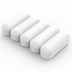 Labasics 5-Pack Stir Bar Set, 10 mm PTFE-Coated Magnetic Stirring Bars White Laboratory Stir Mixer for Stirrers, 5 PK