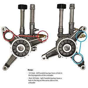 AR Annovi Reverberi RMW25G28-EZ Replacement Right-Handed Pump. 2800 PSI, 2.5 GPM, 193 Max Bar, Easy Start Valve, Thermal Relief Valve. Replacement Residential Pump. Non SX Right-Handed Pump.