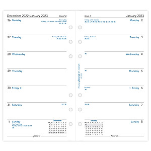 Filofax Personal Week per Page English 2023 Diary, White