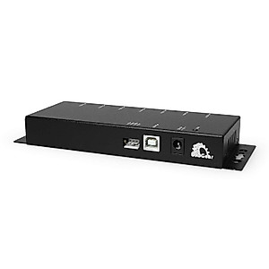 Metal 7-Port USB 2.0 Powered Hub for PC-MAC with Power Adapter