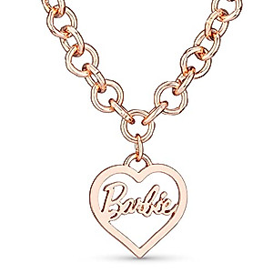 Barbie Round Link Heart Necklace - Rose Gold