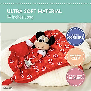 KIDS PREFERRED Disney Baby Mickey Mouse Plush Stuffed Animal Snuggler Lovey Security Blanket 13.18" x 13.18" x 3.5"