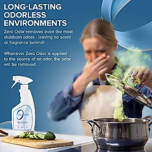 Zero Odor – Multi-Purpose Odor Eliminator - Air & Surface Odor – Patented Technology for Bathroom, Kitchen, Fabric, Closet- Smell Great Again, 16oz